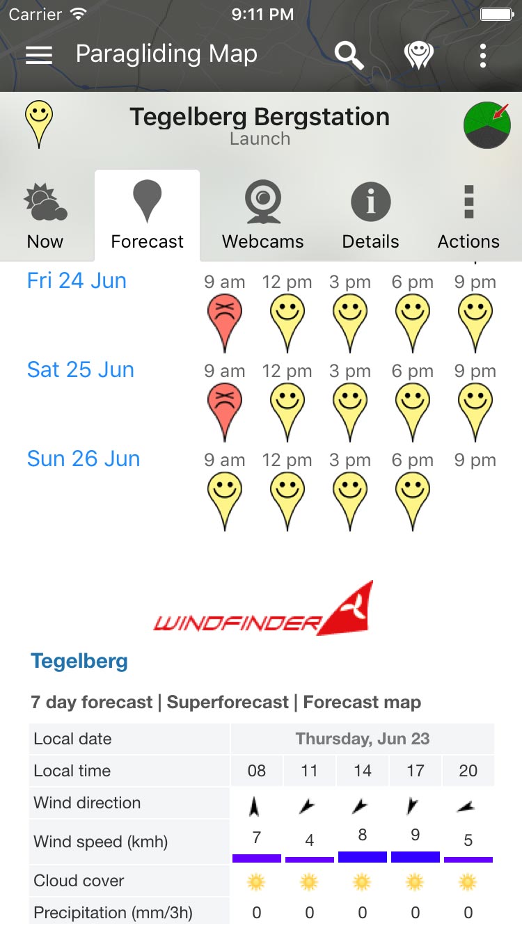 ⭐️ Paragliding Map - Live Weather Map