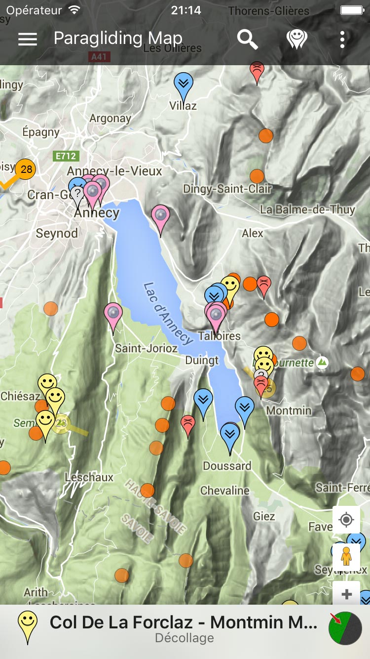 ⭐️ Paragliding Map – Carte des sites de vol libre et météo en temps réel