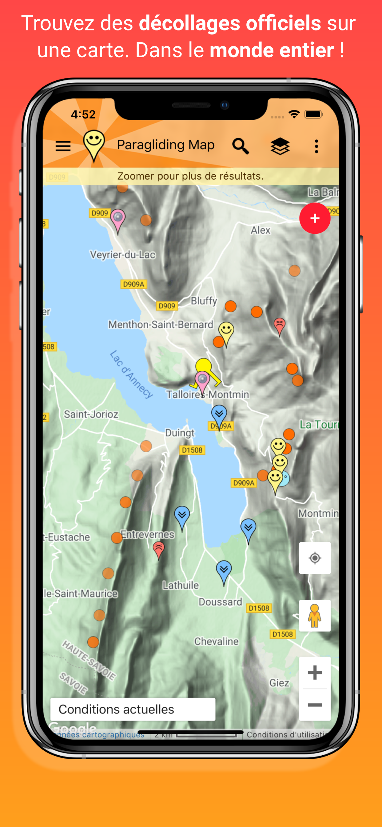 ⭐️ Paragliding Map – Carte des sites de vol libre et météo en temps réel